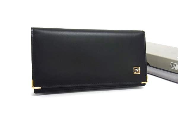 【未使用】 新品 未使用 dunhill ダンヒル コンフィデンシャル レザー 二つ折り 長財布 札入れ カード入れ ブラック系 BM7529 ...