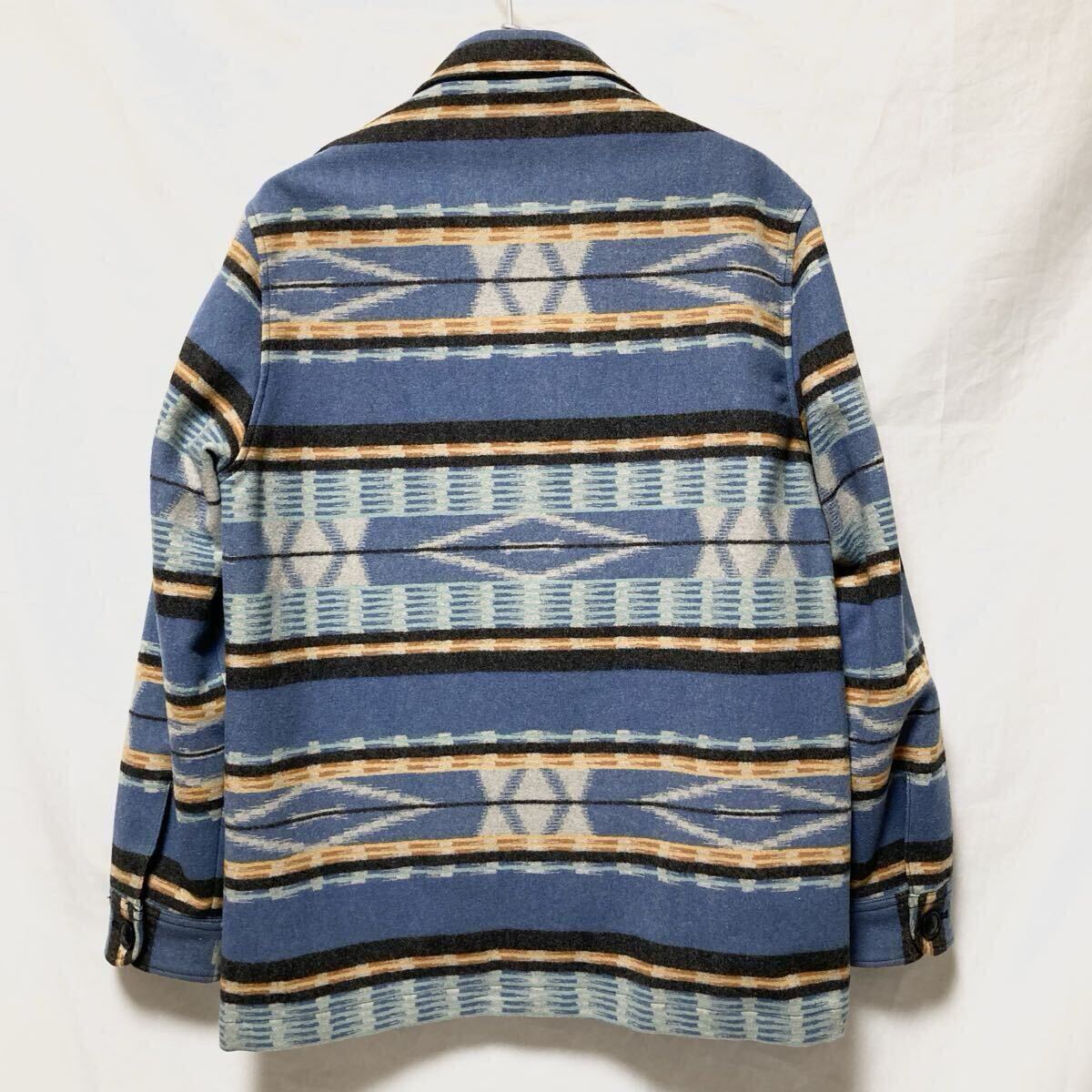【目立った傷や汚れなし】Pendleton Pacific City Blue Surf Jacket サーフ ペンドルトン 総柄 ネイティブ ...