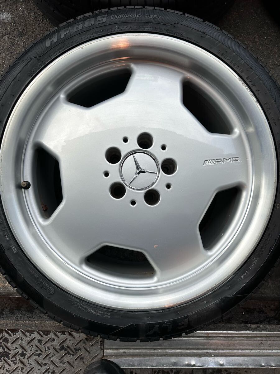 【やや傷や汚れあり】メルセデスベンツAMGホイール 18インチ 8J 9J 4本タイヤセット ハイフライタイヤ8部山 W210、W124、R129、W202 E50、E55、C55、C43等の ...
