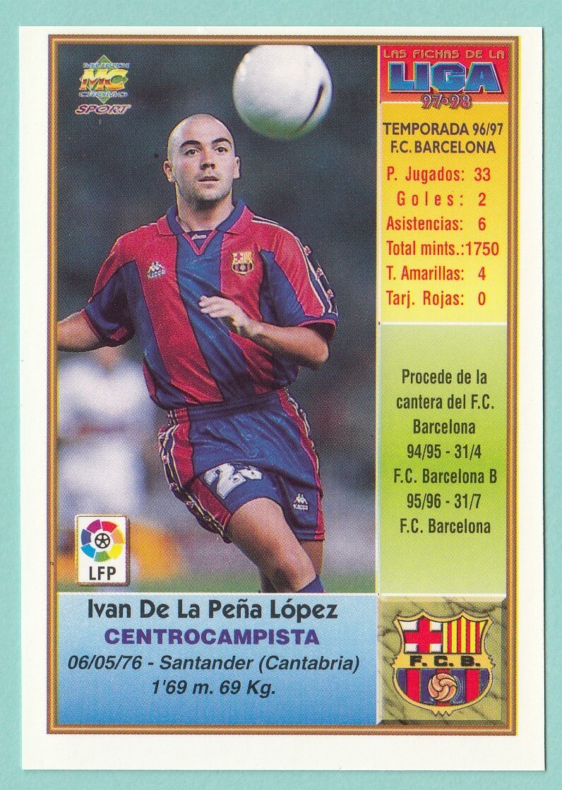 【目立った傷や汚れなし】MUNDI CROMO EL MAJOR 1997/98 No.36 DE LA PENA デ・ラ・ペーニャ FC ...