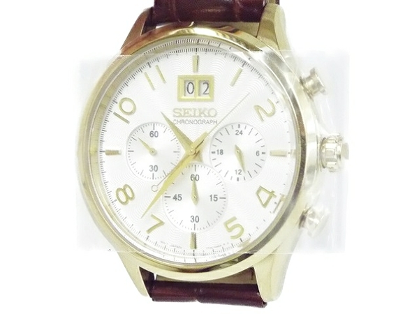 SEIKO Ref. SPC088P1 7T04-0AE0 B6 Cal. 7T04 6N2188 茶色 セイコー クロノグラフ クォーツ 腕 ...