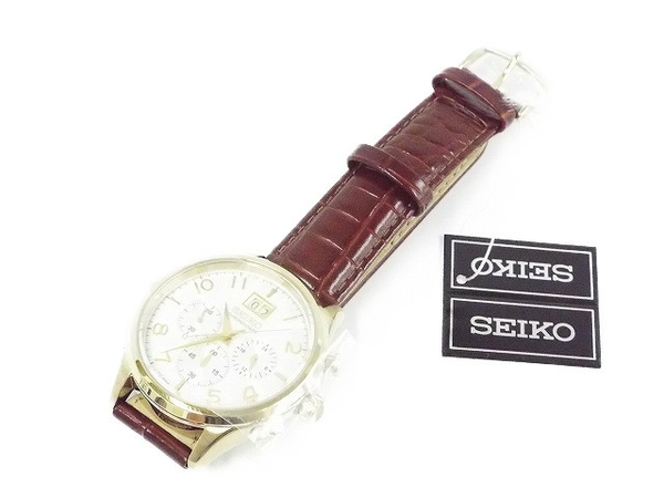 SEIKO Ref. SPC088P1 7T04-0AE0 B6 Cal. 7T04 6N2188 茶色 セイコー クロノグラフ クォーツ 腕 ...