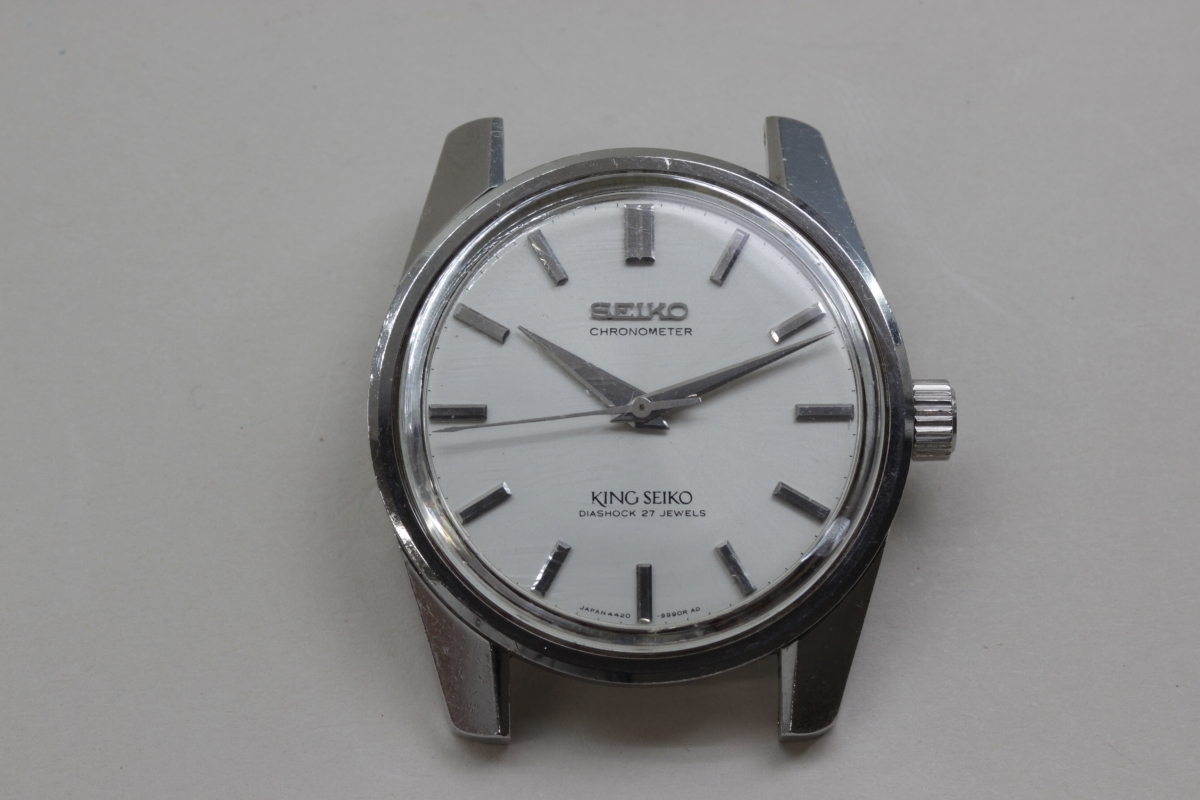 ワケあり KING SEIKO CHRONOMETER 獅子メダリオン 4420-9980 1965年製 可動 ベルトなし 社名他刻印入 ...