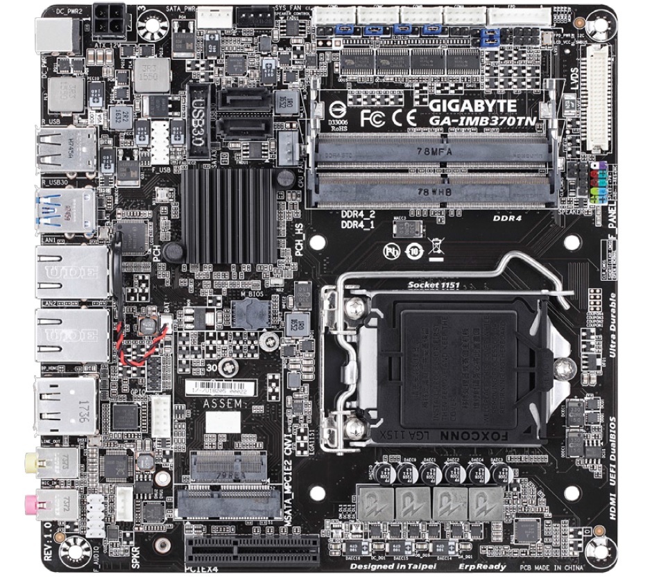 【未使用に近い】新品に近い GIGABYTE GA-IMB370TN マザーボード Intel Q370 LGA 1151 第8世代.第9世代Core i9,i7,i5,i3,Celeron ...
