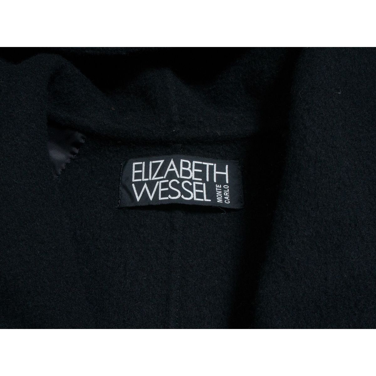 ELIZABETH WESSEL フードコート エリザベスウィッツェル ブラック 黒 秋冬 アウター ロング丈 ベーシック 大人上品 ウール ...