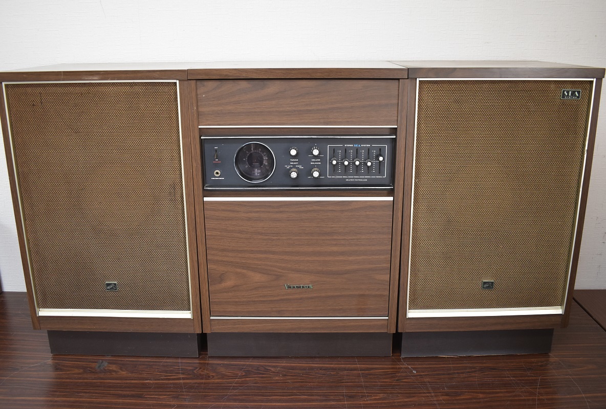 S7-13 現状品 ビクター SSL-46TS Victor Hi-Fi Stereo Audiola ターンテーブルスピーカーセット 直接 ...