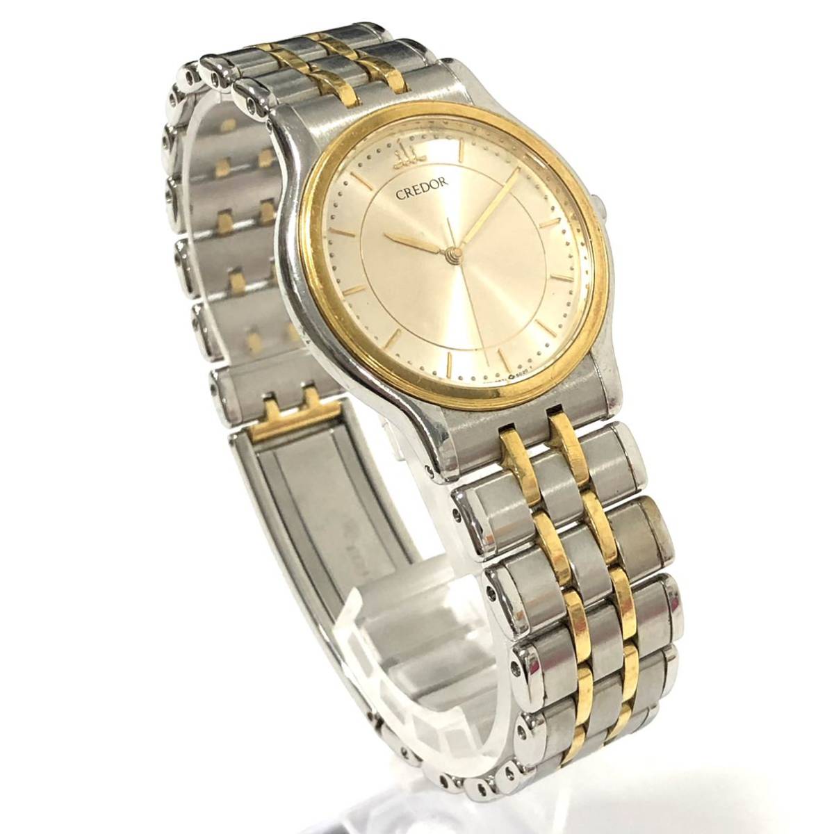 SEIKO セイコー CREDOR クレドール 腕時計 9571-6020 クォーツ 18KT ベゼル コンビカラー 総重量約78g 動作未 ...