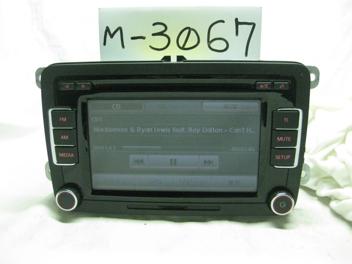 【傷や汚れあり】M-3067 VolksWagen フォルクスワーゲン ゴルフ VW-1K0 035 182 G MP3 6CDデッキ 純正 ...