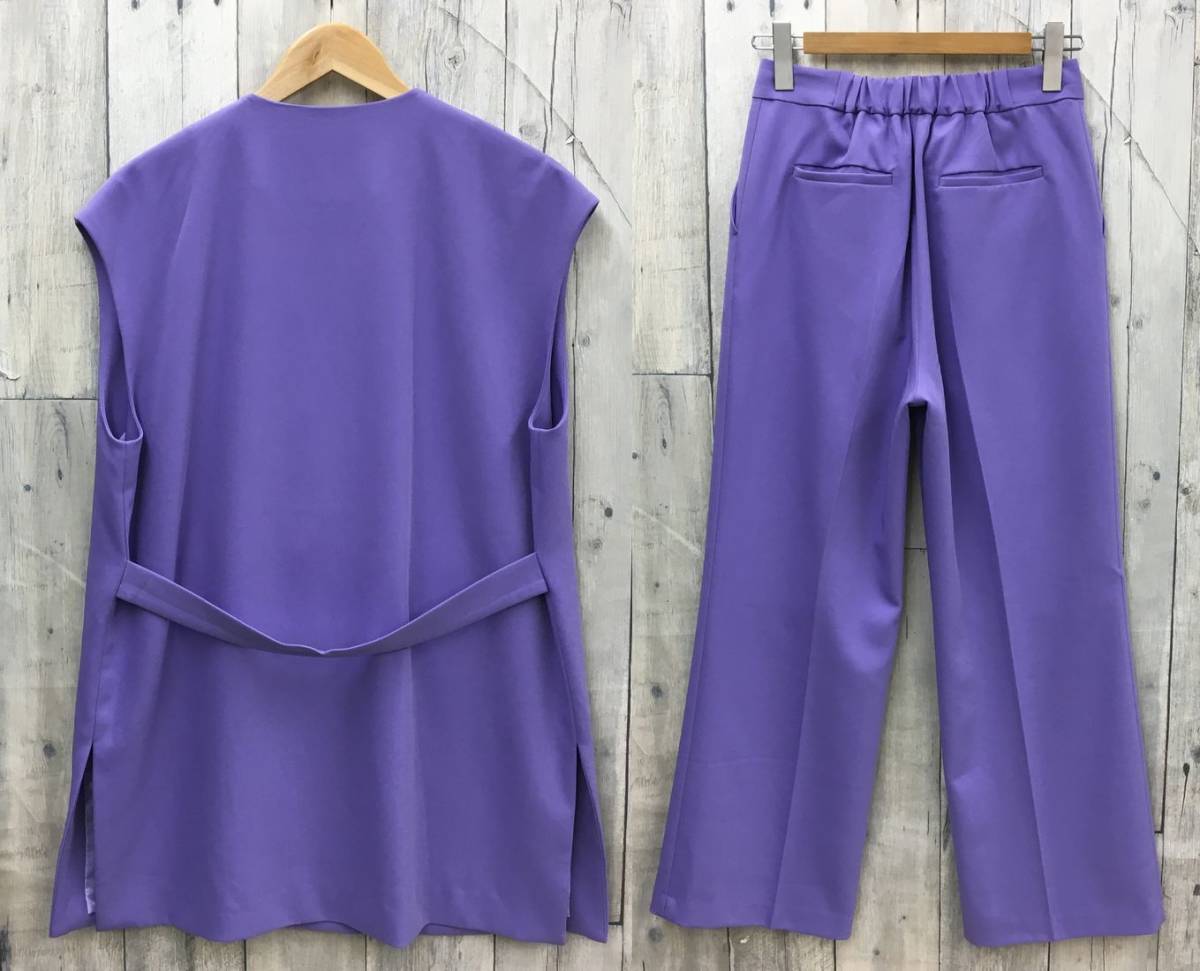 【やや傷や汚れあり】Ameri Vintage アメリ ヴィンテージ 20SS BOX VEST SET UP ボックス ロング ノースリーブ ベスト ジャケット ワイド パンツ セットアップ ...