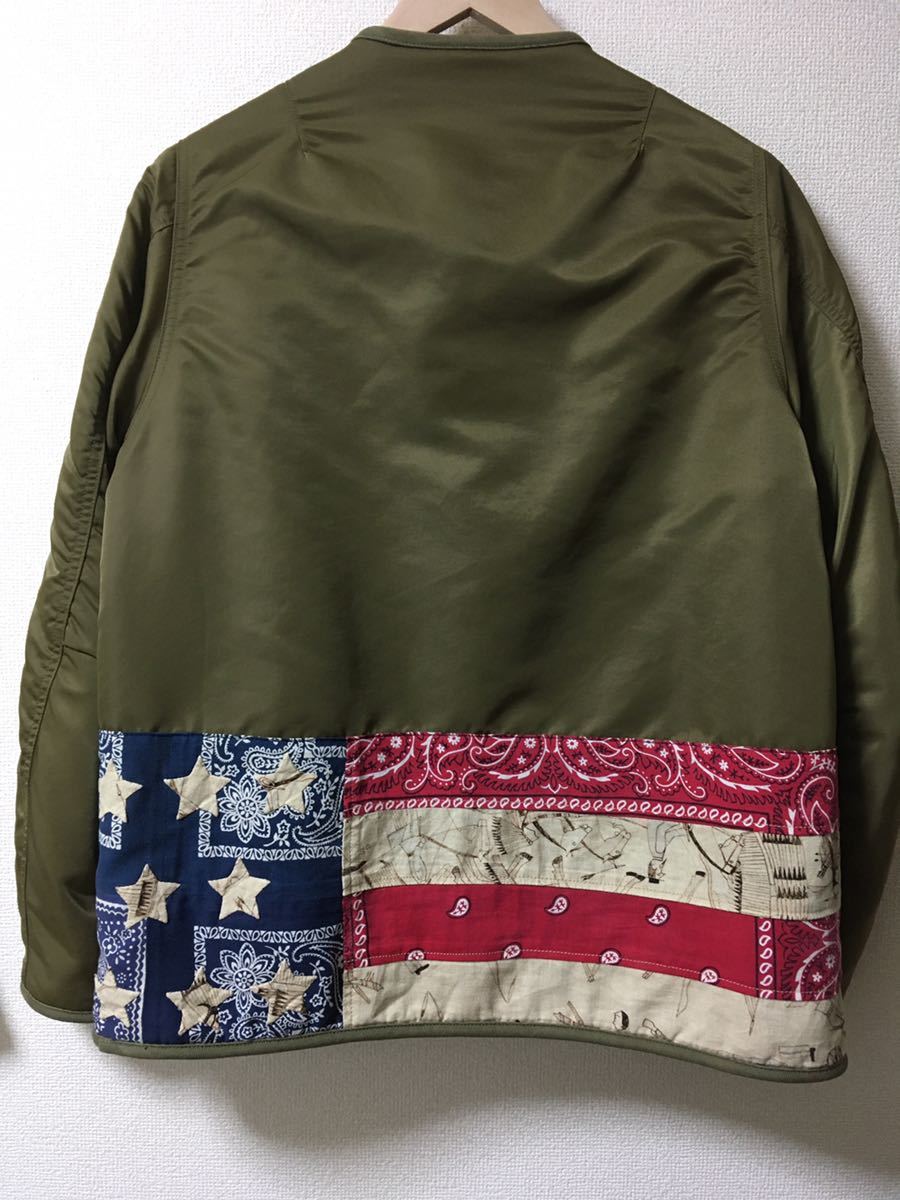 【目立った傷や汚れなし】visvim 19AW SPOT IRIS LINER JKT STARS サイズ2 OLIVE アイリス ジャケット オリーブ BANDANA バンダナ jacket ...