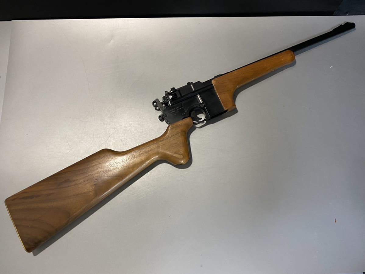 【やや傷や汚れあり】【ガスガン】希少 MARUSHIN モーゼル M712 MAXI CARBINE ウッドストック 木製ストック 動作未確認 ...