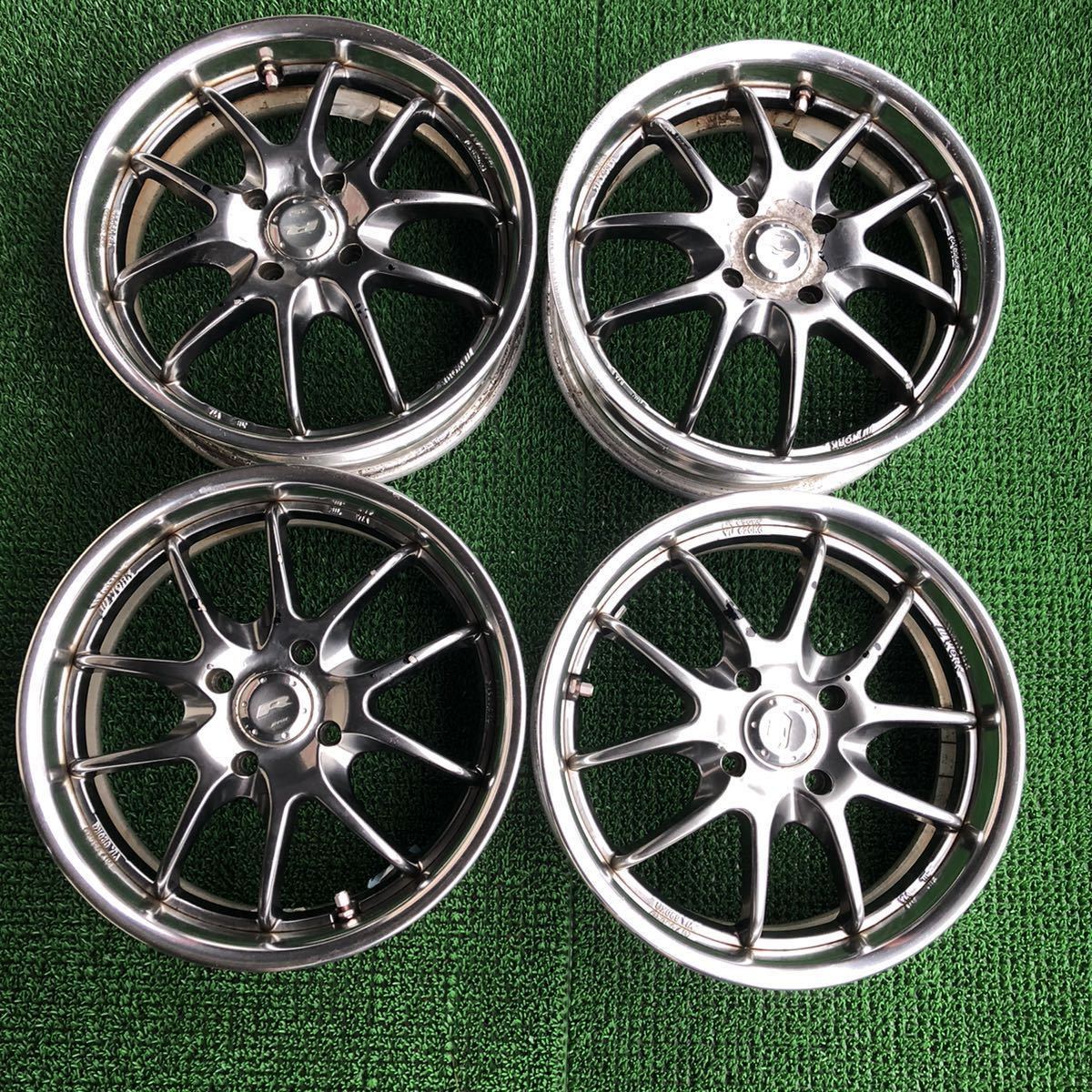【やや傷や汚れあり】【在庫処分】ワーク マイスター WORK MEISTER S2R 15インチ 15×5J +45 4H 100 軽量 IQ アクア タンク ポルテ ヴィッツ マーチ ...