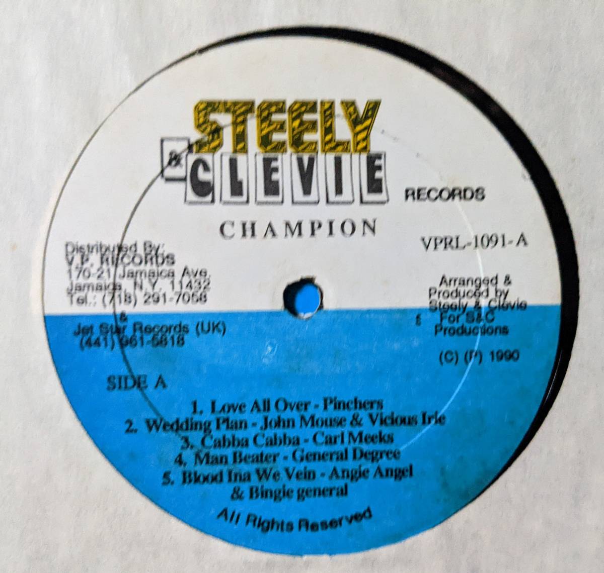 【目立った傷や汚れなし】US盤LP★Steely & Clevie★Champion★VPRL1091★90年★Pinchers,Carl ...