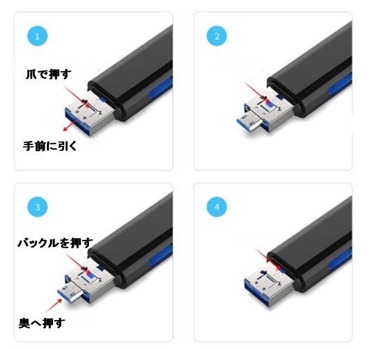【未使用】【vaps_3】3in1 多機能カードリーダー 《ブラック》 USB2.0オス MicroUSBオス Type-Cオス microSDカード USBメス 送込の落札情報詳細 ...