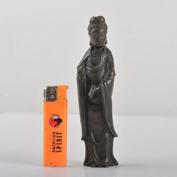 【目立った傷や汚れなし】仏教美術 古銅 観音菩薩立像 仏像 置物 古玩 VHYU の落札情報詳細| ヤフオク落札価格情報 オークフリー