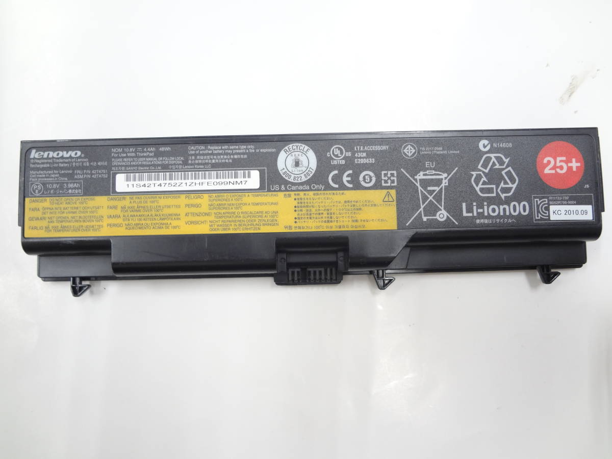 【やや傷や汚れあり】lenovo thinkpad L430 T430 T510/520/530 T630 W530用 純正バッテリー ...
