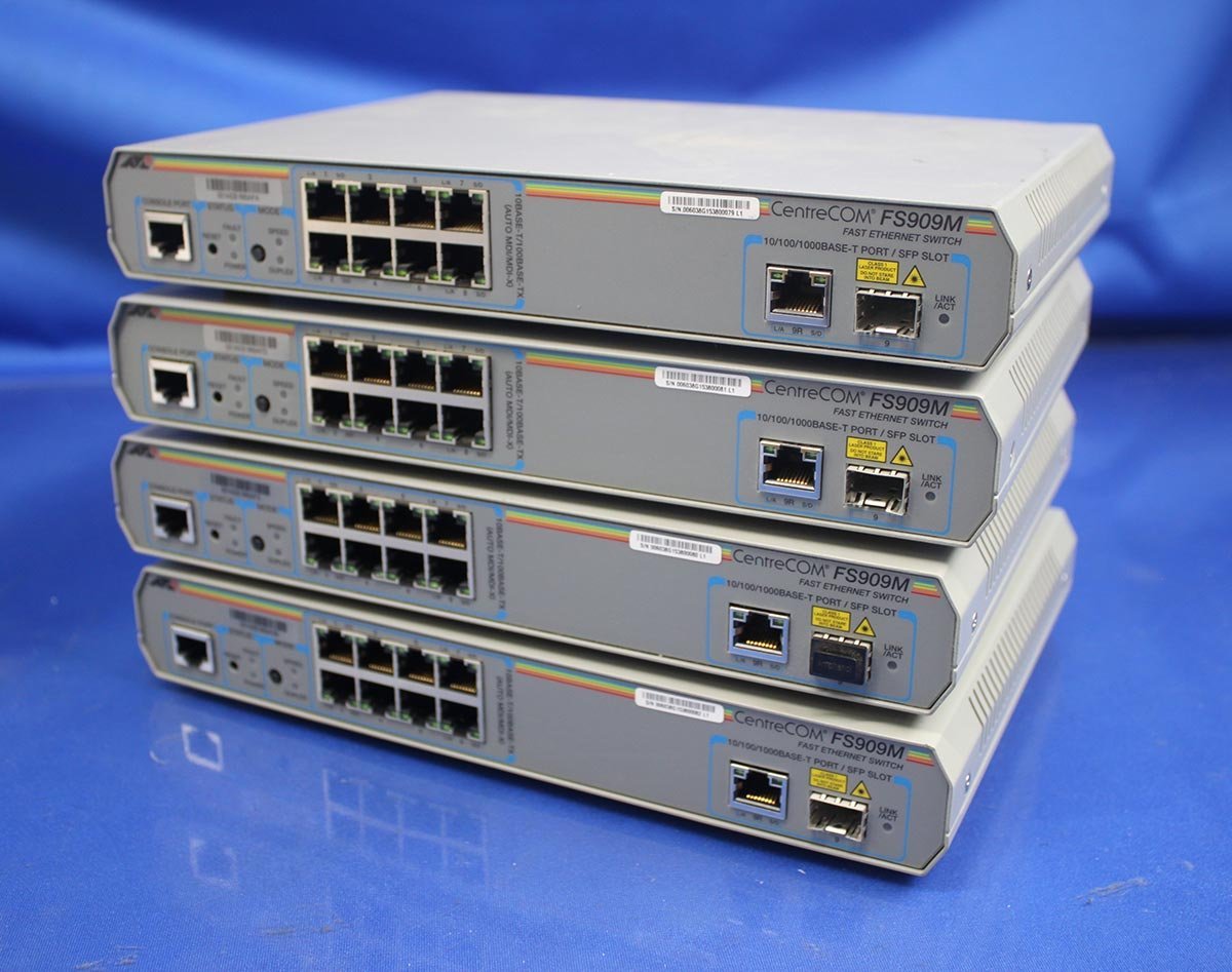 【やや傷や汚れあり】4台セット AlliedTelesis アライドテレシス CentreCOM FS909M スイッチ 初期化済み ...