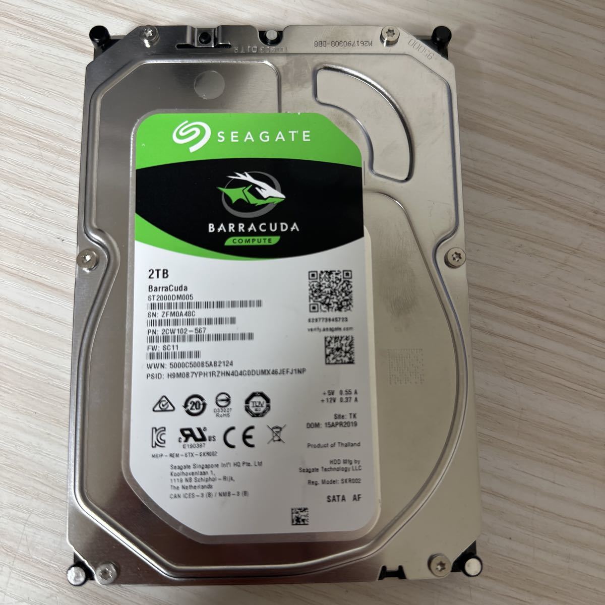 【やや傷や汚れあり】X983:【動作保証/AVコマンド対応/使用18243時間】Seagate 内蔵HDD 3.5インチHDD 2TB ST2000DM005-2CW102 SATAの落札情報 ...