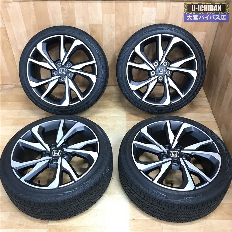 【目立った傷や汚れなし】 ほぼ新車外し ホンダ ZE4 インサイト 純正アルミホイール 18インチ 8J +50 5H 114 & コンチネンタル 235/40R18 シビックにも セット ...