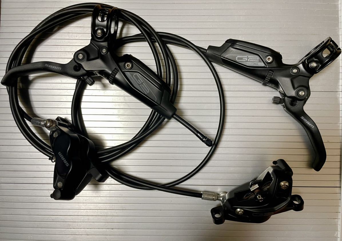 【未使用に近い】【完成車バラし】SRAM G2 RSC Black 4ピストンキャリパー 前後セット ディスクブレーキ 定価68,000円の ...