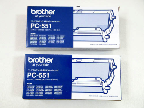 【未使用】brother 普通紙ファクシミリ用カセット付きリボン PC-551 2個セット 【未使用】の落札情報詳細 - ヤフオク落札価格検索 ...