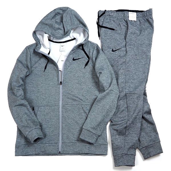 【未使用】N508 新品 NIKE ナイキ 上下セット 裏起毛 サーマ フルジップ パーカー ジョガーパンツ Therma-FIT セットアップ 保温性 XL グレーの落札情報詳細 ...