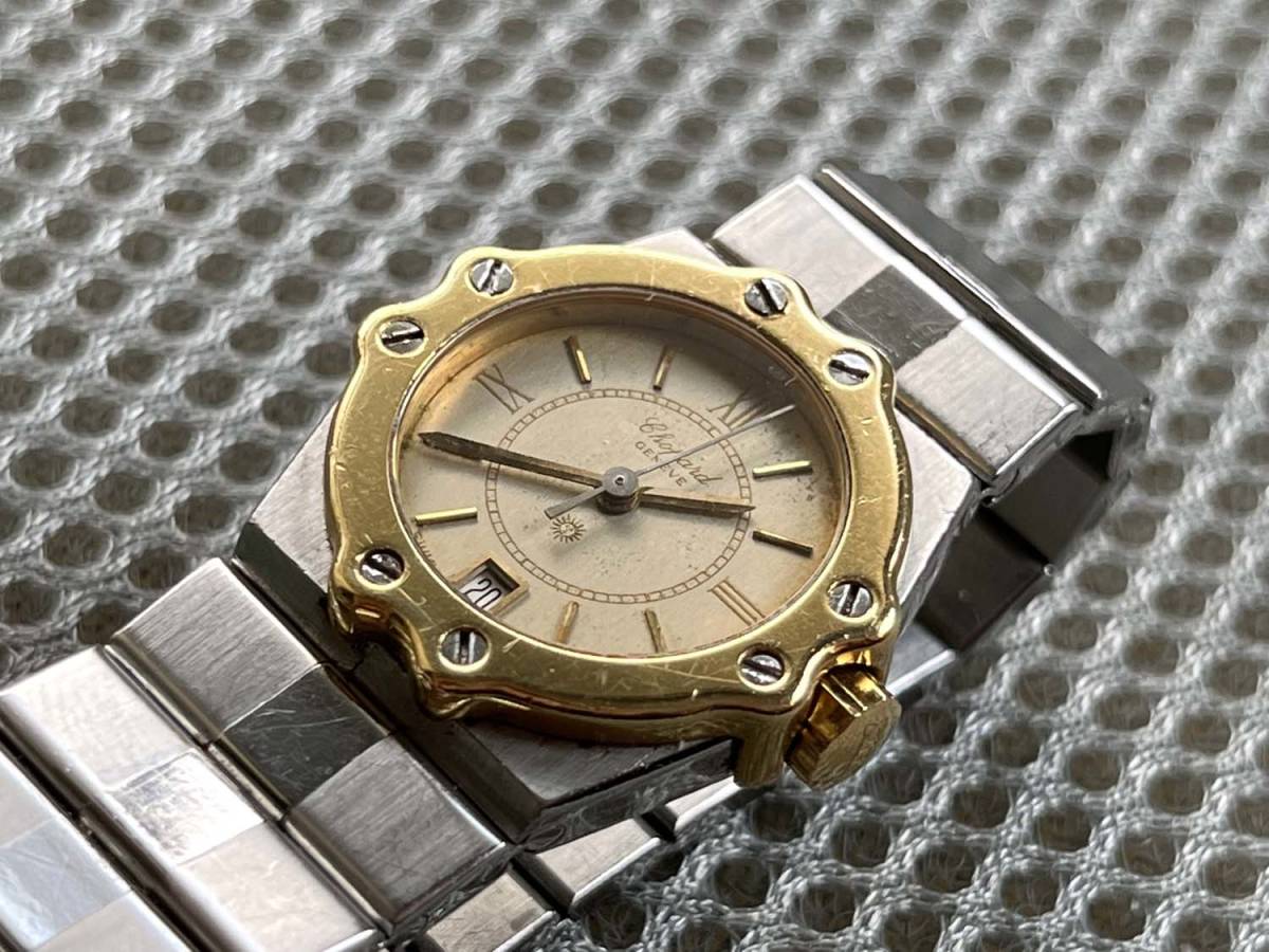 【やや傷や汚れあり】1円～ 3ヶ月保証付き 磨き済み 美品 本物 定番 人気 Chopard ショパール ハッピースポーツ 27/8892 ダイヤ 革ベルト レディース 時計 の落札情報詳細 ...