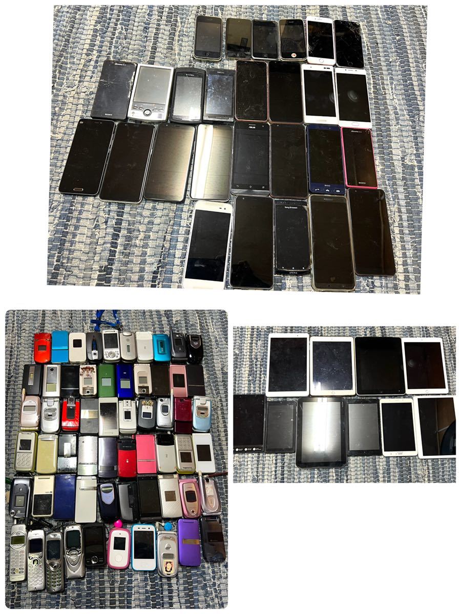 【傷や汚れあり】iPhone iPad 携帯 タブレット ガラケー 等 まとめ 約100台 i pod touch GALAXY Xperia REGZA Apple SONY docomo ...