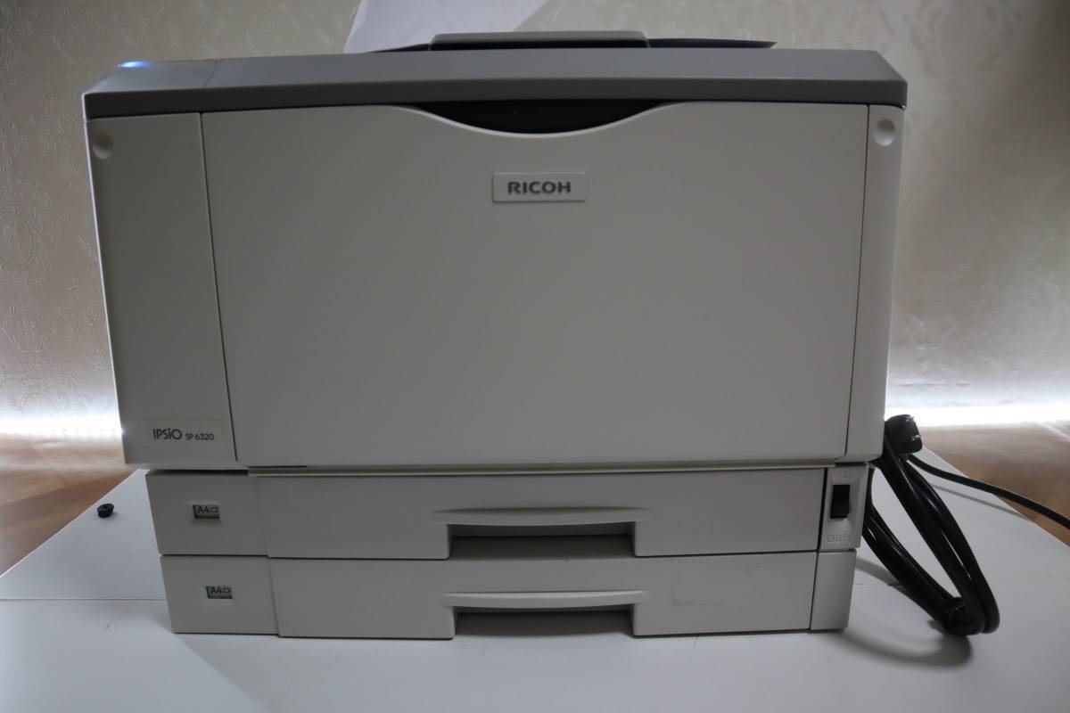 【やや傷や汚れあり】CB3775 T* RICOH モノクロレーザー IPSiO SP6320 ★総印刷枚数:48378枚★トナー有り★片面 ...