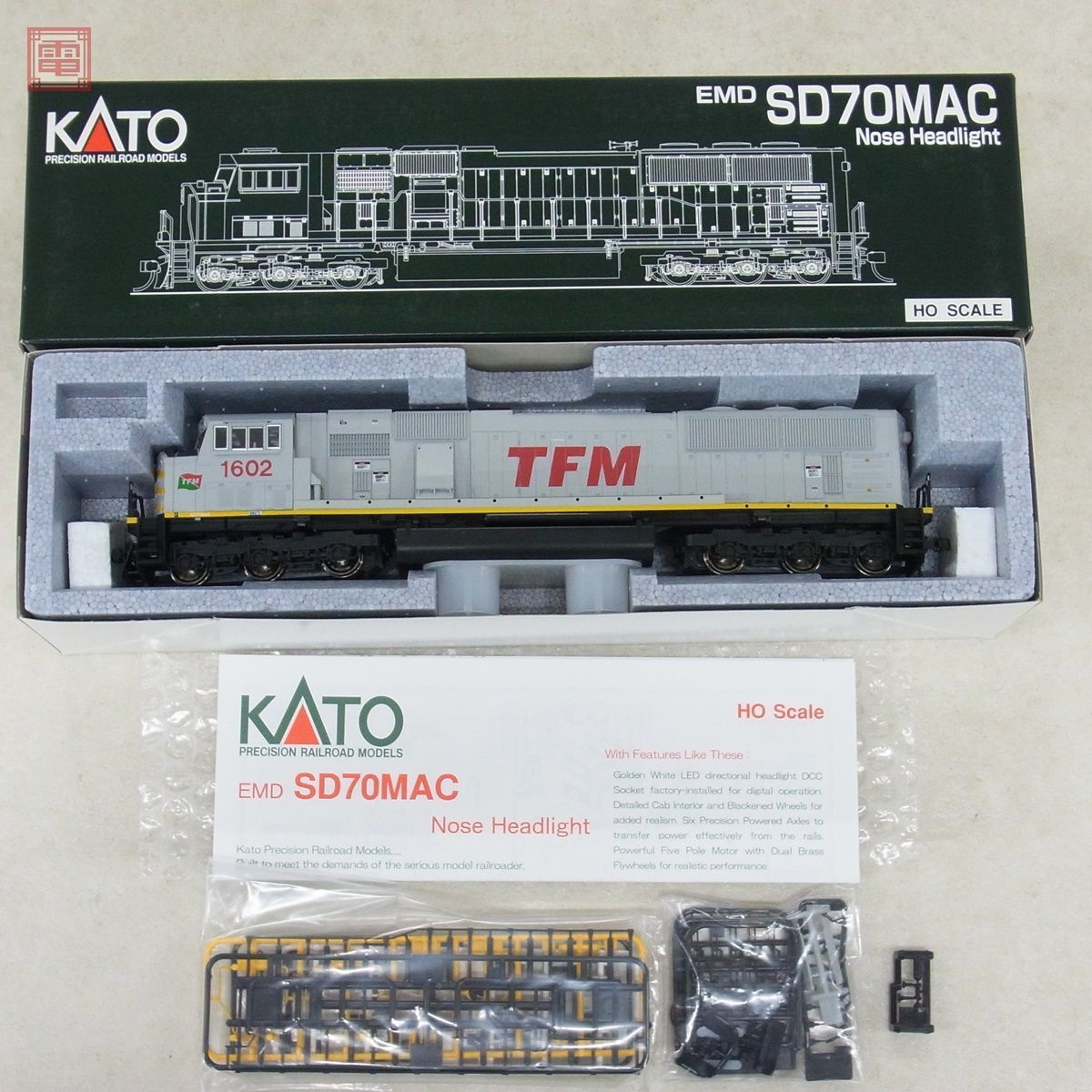 【やや傷や汚れあり】カトー 37-6455 EMD SD70MAC ノーズヘッドライト TFM #1602 機関車 HOゲージ 鉄道模型 KATO Nose Headlight 動作確認済 ...