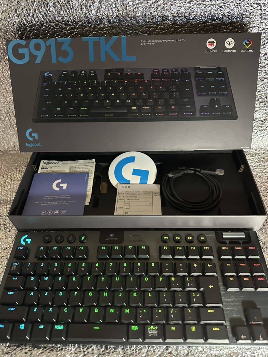 【やや傷や汚れあり】Logicool G ロジクール G G913 TKL 薄型 GLスイッチ リニア 静音 日本語配列 LIGHTSPEED Bluetooth LIGHTSYNC RGB ...