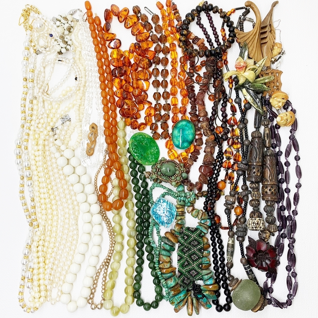 【やや傷や汚れあり】【人気】アクセサリー まとめ 総重量 1,205g ネックレス ブレスレット ブローチ 天然石 パール パワーストーン 卸 レディース/CY34-6の落札情報詳細 ...