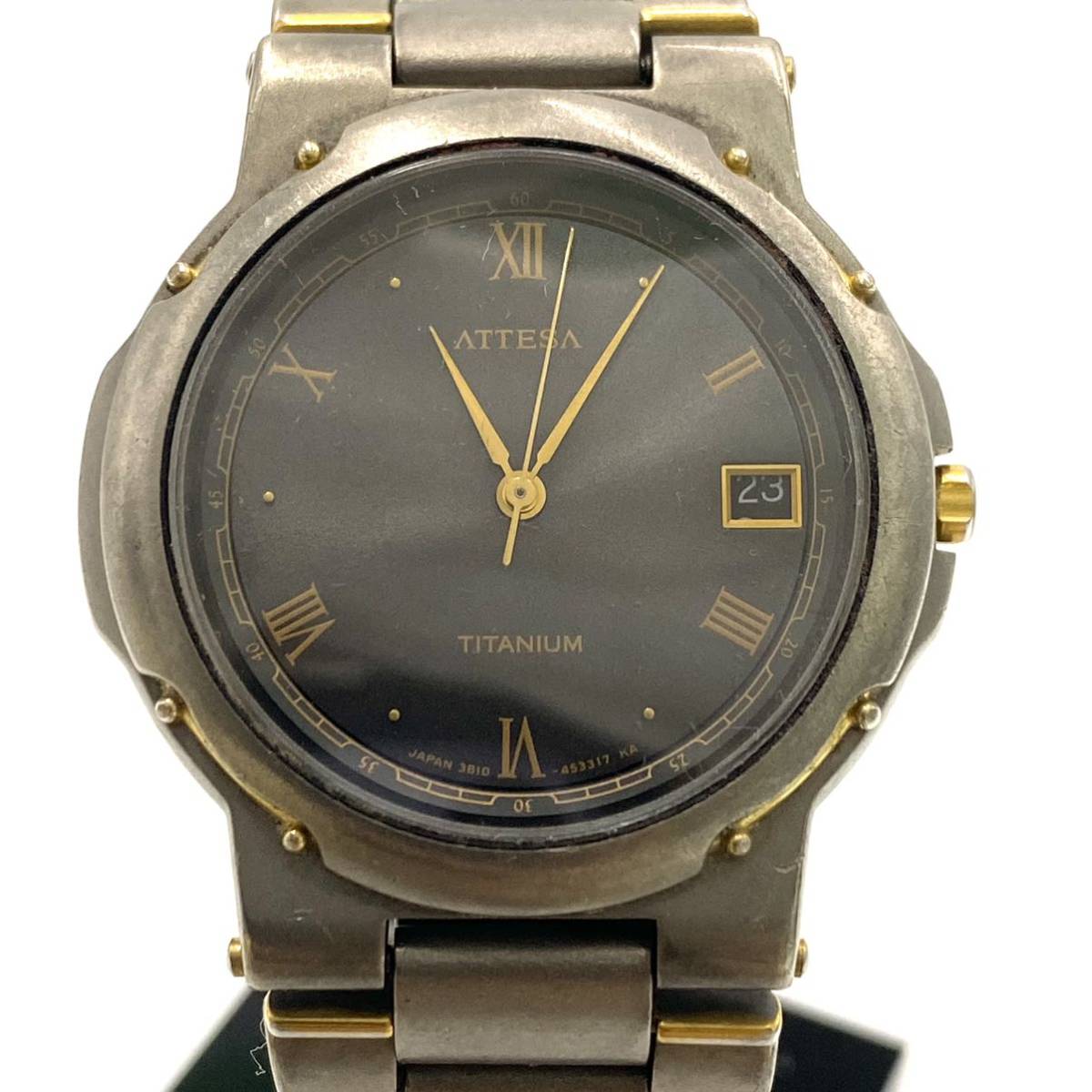【傷や汚れあり】#2211T00048【送料無料！】 CITIZEN シチズン ATTESA アテッサ TITANIUM 3810 ...