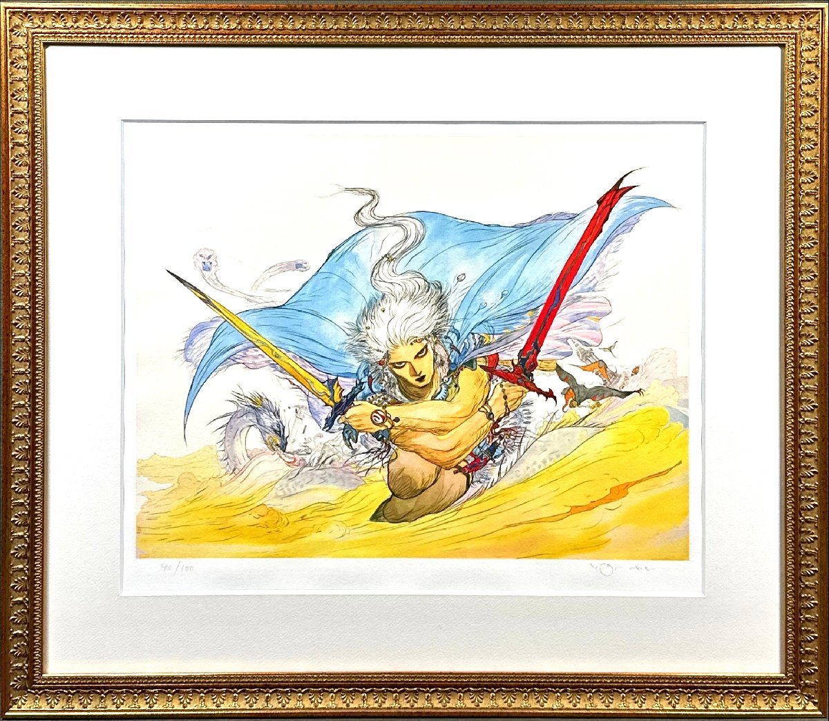 【目立った傷や汚れなし】★天野喜孝★TWIN SWORD★ジクレ★版画作品★人気作家★人気作品★FF3★代表作★ファイナルファンタジー★ツイン ...