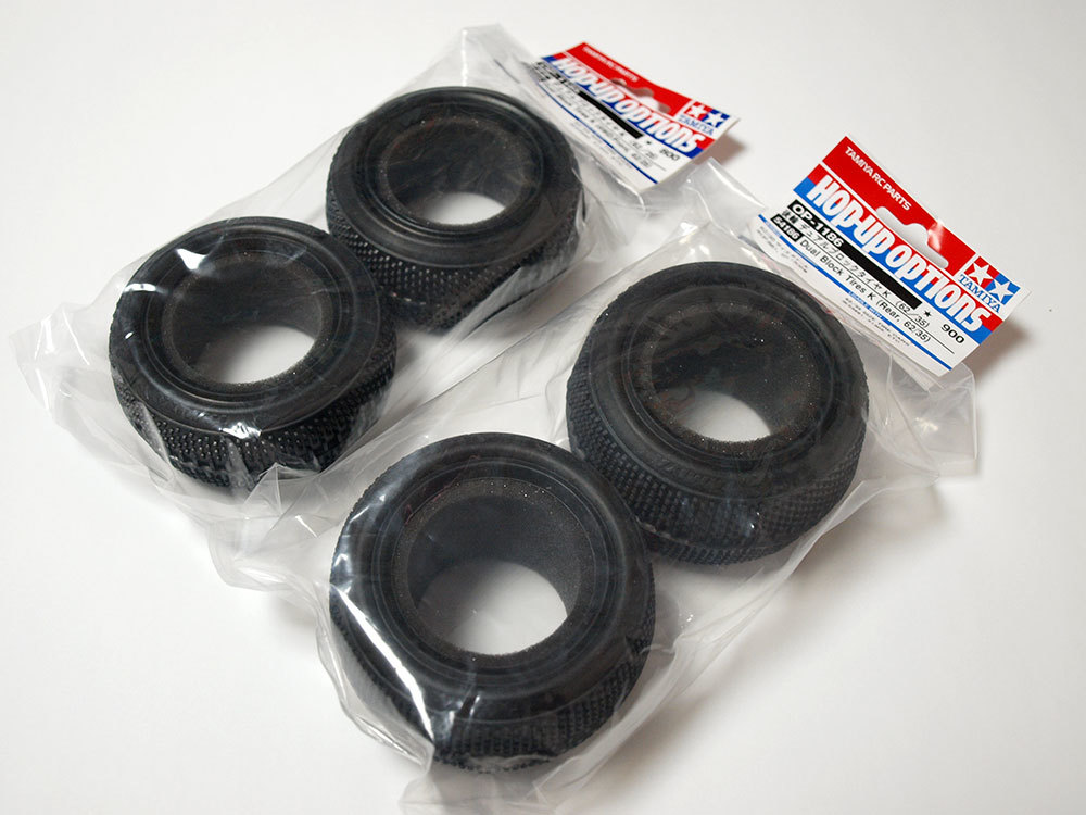 【未使用】【M874】タミヤ デュアルブロック タイヤ K 4駆前輪・後輪 セット 新品（検：OP-1185 OP-1186 RC ラジコン オプション 62 25 35 N001）の落札情報 ...