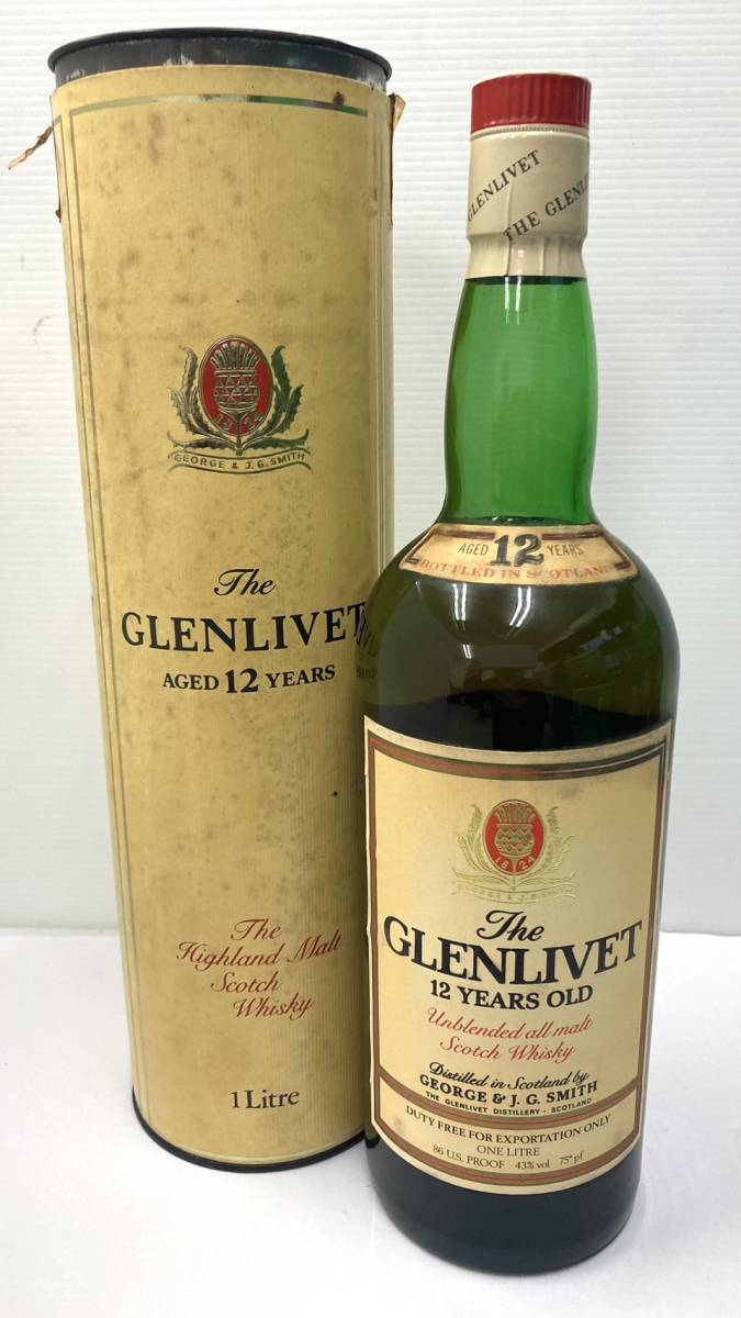 【未使用に近い】〈お酒〉The GLENLIVET グレンリベット 12年 レッドキャップ スコッチ ウイスキー 古酒 容量1000ml 度数43%【中古/現状品/未開栓】1866-25の落札 ...