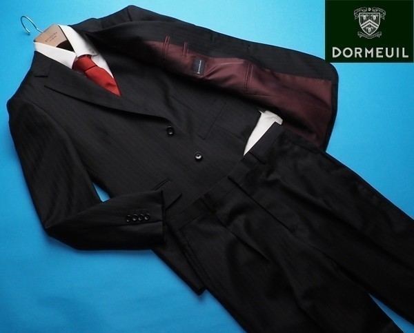 【未使用】新品14.3万円 大手百貨店扱い 日本製 秋冬『DORMEUIL ドーメル ROYAL 英国製生地』ウール100% 艶感 スリーピース スーツAB5黒(BK) 3162-3p の落札 ...