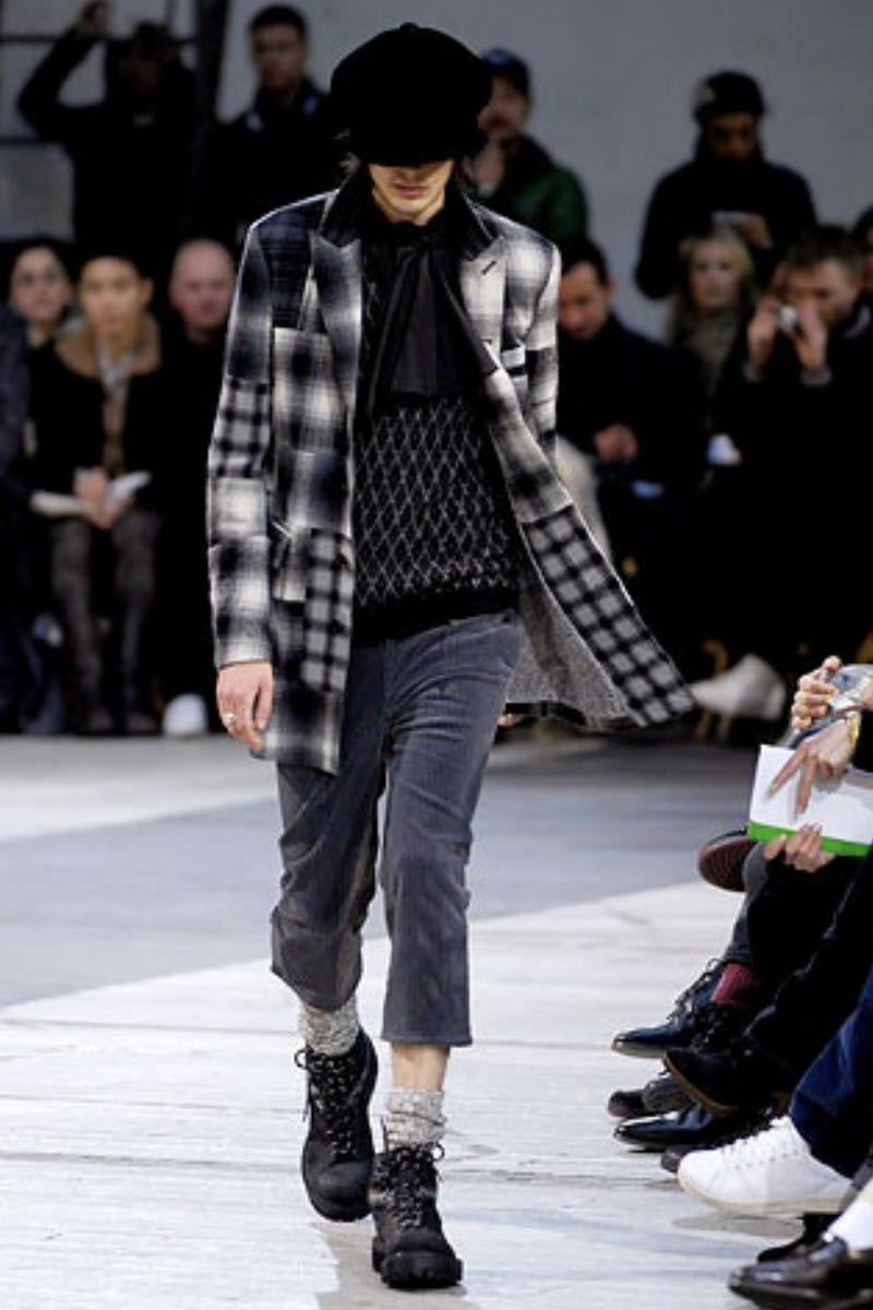 【目立った傷や汚れなし】ナンバーナインNumber (N)ineパッチワーク チェスターコート チェックThe Soloistソロイスト07 ...