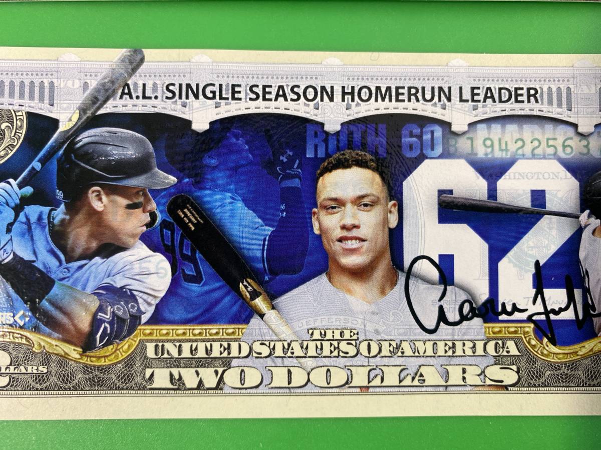【未使用】アーロン ジャッジ 2ドル札 アメリカ $2 ホームラン王 メジャーリーグ メジャーリーガー MLB ニューヨーク ヤンキース MVP 62本塁打 激レアの落札情報詳細 ...