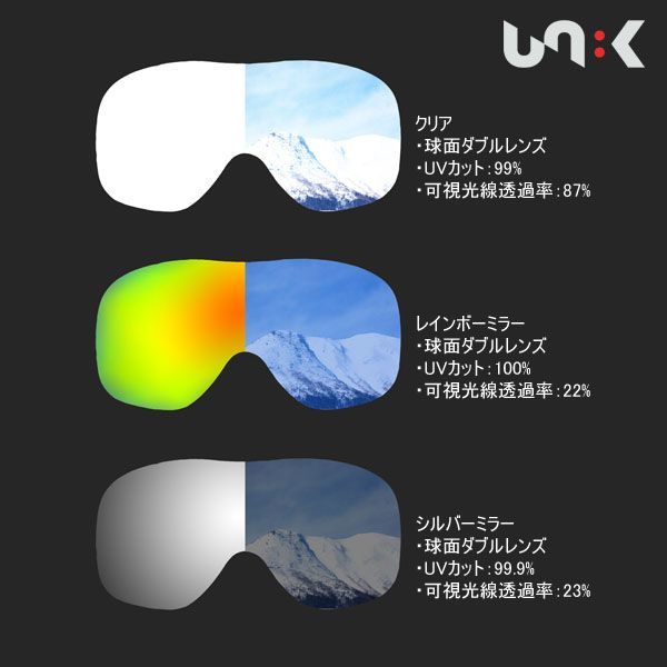 【未使用】訳あり 処分特価 UNiK ゴーグル ORSL 眼鏡対応 OTG ダブルレンズ 2枚 ハードケース付 スキー スノーボード UNK ...
