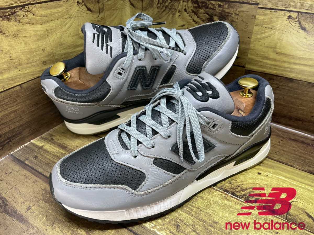【やや傷や汚れあり】名機降臨！衝撃のコレクション！ニューバランス【M530/ENCAP】高級レザースニーカー！オールスムースレザー！プロト ...