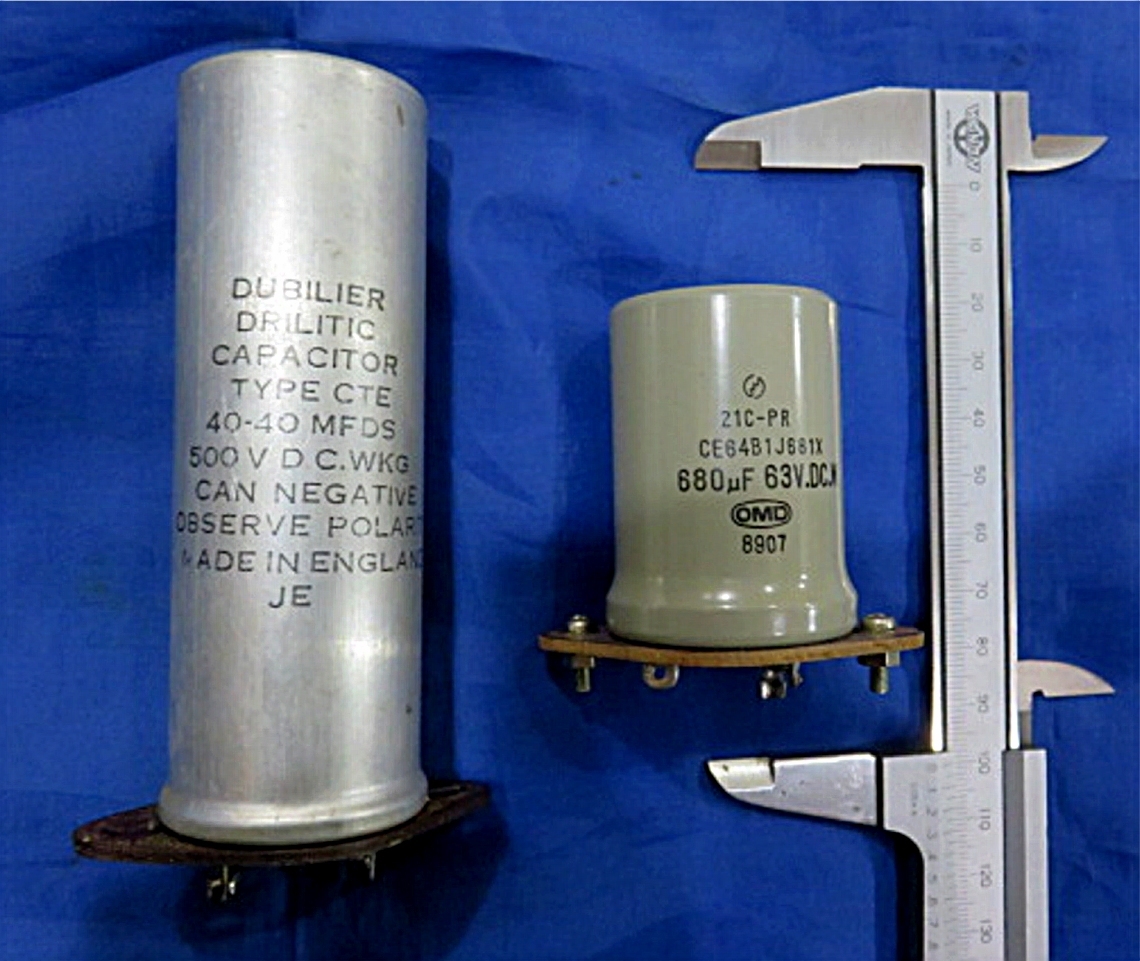 【目立った傷や汚れなし】2台 英国DUBILIERビンテージOMD電解コンデンサー500V高圧コンデンサー35μF 767μF/63V真空管ソケット/ツイストロック用プレート式ケミコンの落札 ...