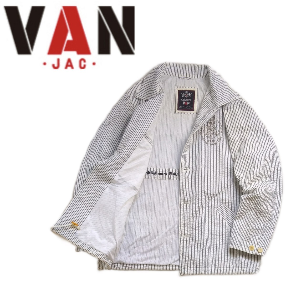【目立った傷や汚れなし】極美品 最高級 VAN JAC シアサッカー ヒッコリーストライプ カバーオール メンズL ヴァンヂャケット バンヂャケット ボートハウス 2303134の落札情報詳細 ...
