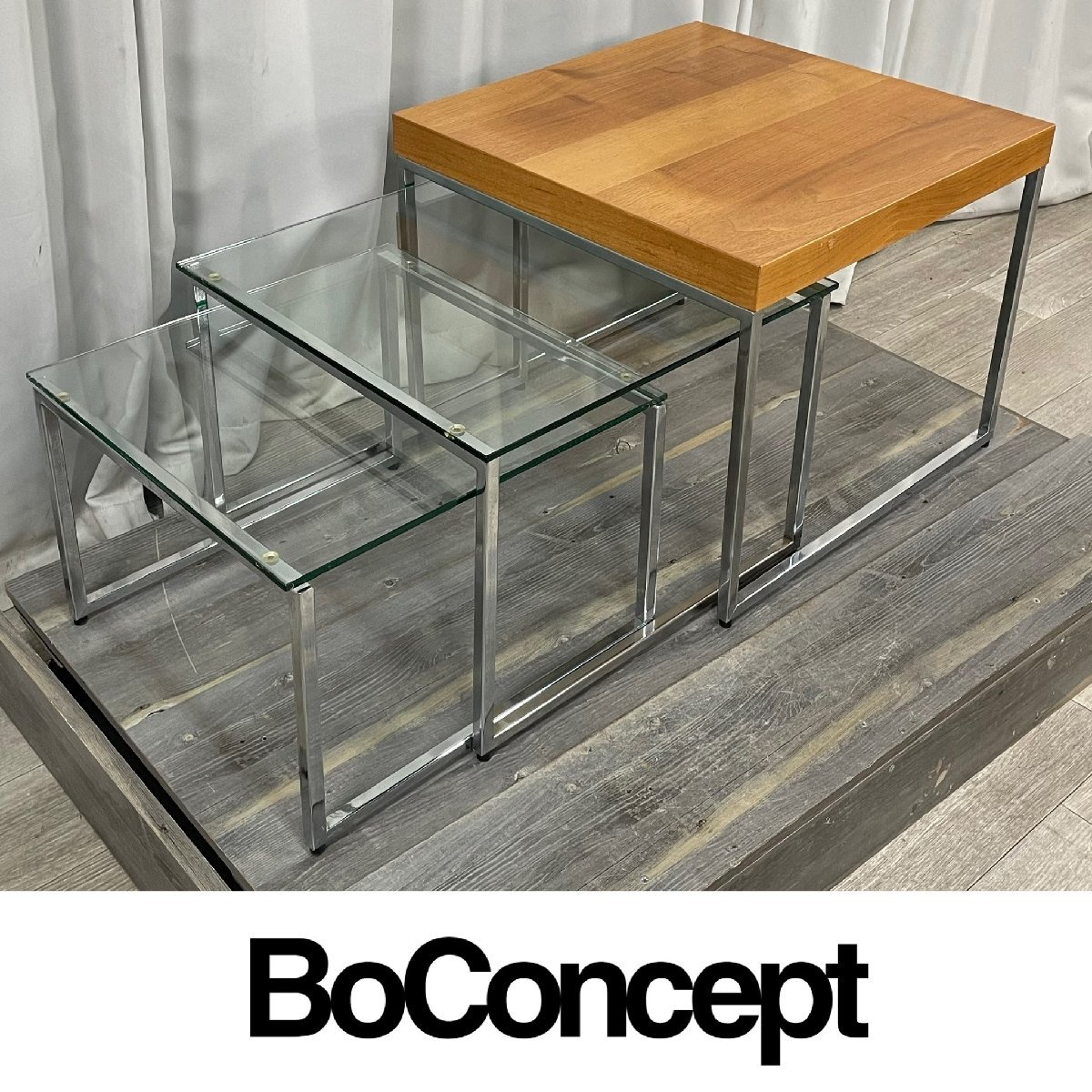 【やや傷や汚れあり】GN70 BoConcept ボーコンセプト ネストテーブル / ガラス サイドテーブル シンプル モダン 北欧 / 神奈川県秦野市の落札情報詳細 - ヤフオク落札価格検索 ...