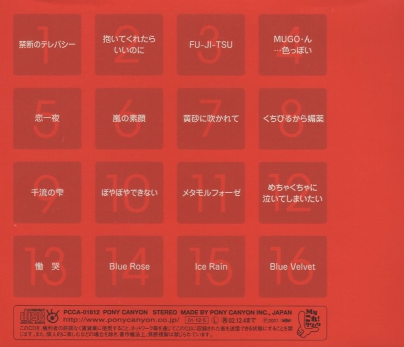 【やや傷や汚れあり】工藤静香 / BEST ベスト ~Myこれ!クション~ / 2001.12.05 / ベストアルバム / PCCA ...