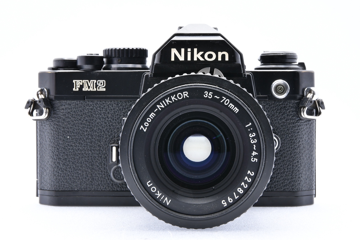 【傷や汚れあり】NIKON New FM2 ブラック + AI-S Zoom-NIKKOR 35-70mm F3.3-4.5 ニコン フィルムカメラ MF一眼レフカメラ MFズームレンズ ...
