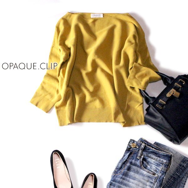 【目立った傷や汚れなし】ド OPAQUE.CLIP オぺークドットクリップ ☆☆ ゆったり可愛い レーヨンストレッチ ニット プルオーバー ...