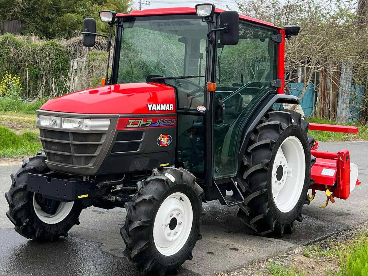 【目立った傷や汚れなし】 ヤンマー エコトラ US330 YANMAR 4WD エアコンキャビン付き 33馬力 ヤンマーロータリーUR317M PTO 使用時間755 パワステ 美品 の落札 ...