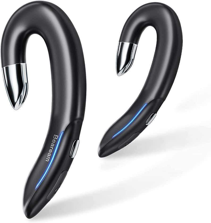 【未使用に近い】Bearoam Bluetooth イヤホン 両耳 2023革新モデル オープンイヤホン Bluetooth5.1 ノイズキャンセリング スポーツ用軽量 5時間連続再生 A26 ...