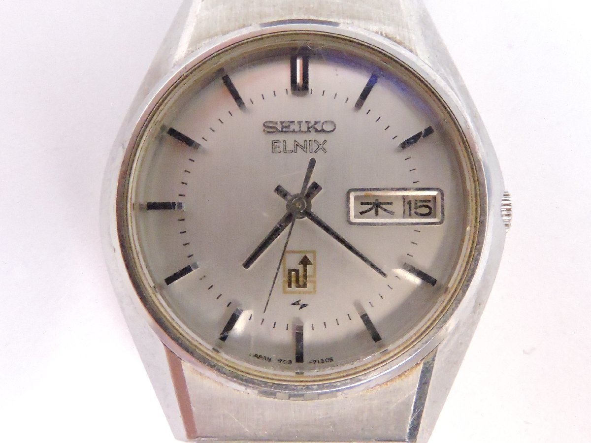 【やや傷や汚れあり】SEIKO セイコー ELNIX エルニクス 0703-7110 電磁テンプ式 Cal.0203A メンズ腕時計 電池交換 ...